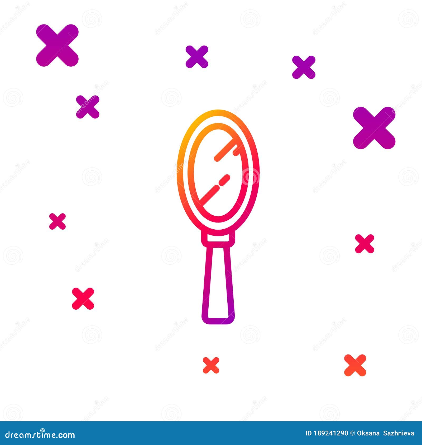 Color Line Magic Hand Mirror Icon Isolated on White Background ...