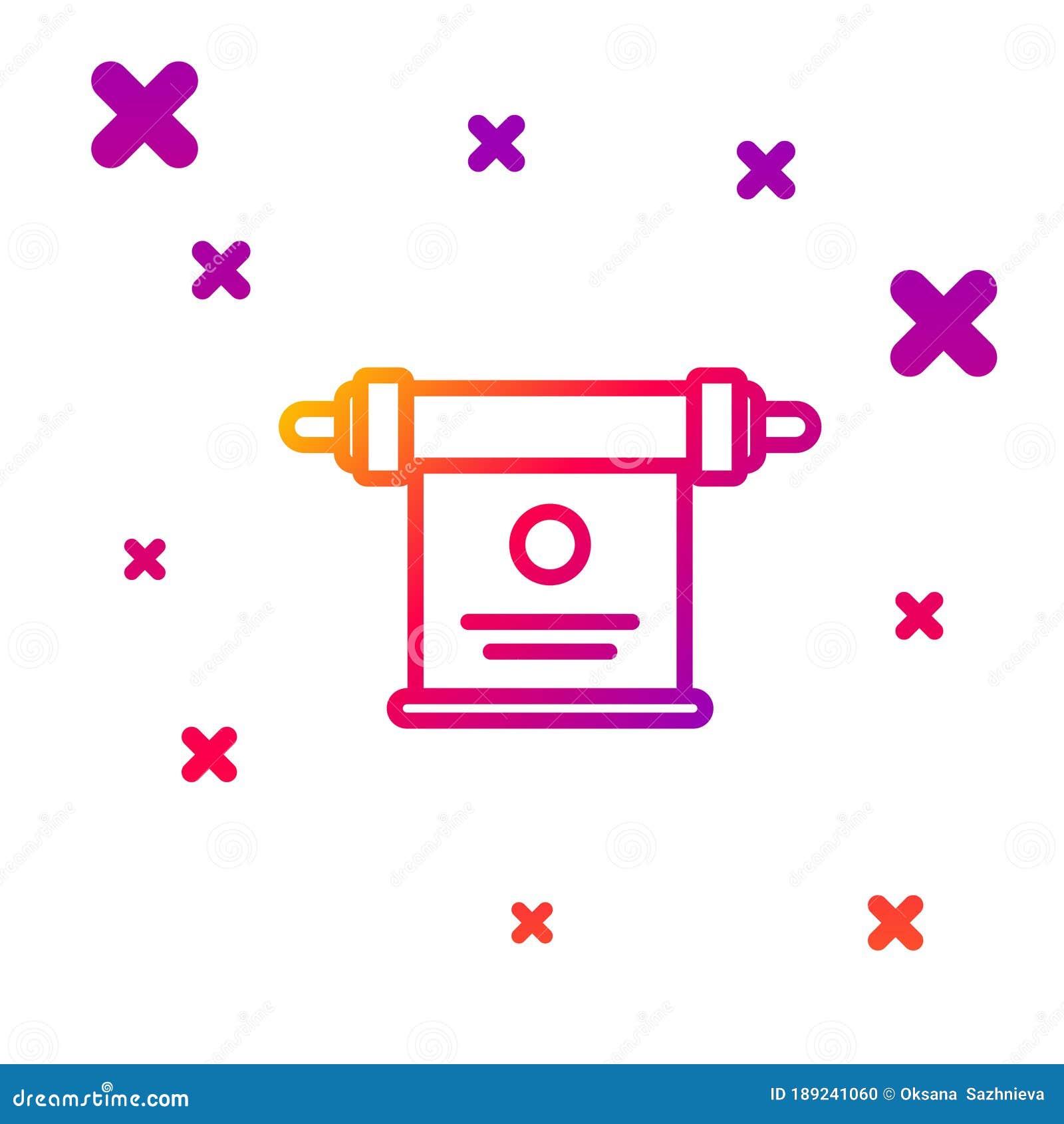 Color Line Magic Scroll Icon Isolated on White Background. Decree ...