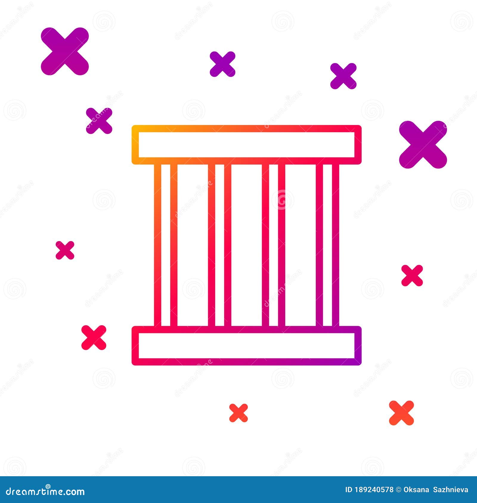 Color Line Prison Window Icon Isolated on White Background. Gradient ...