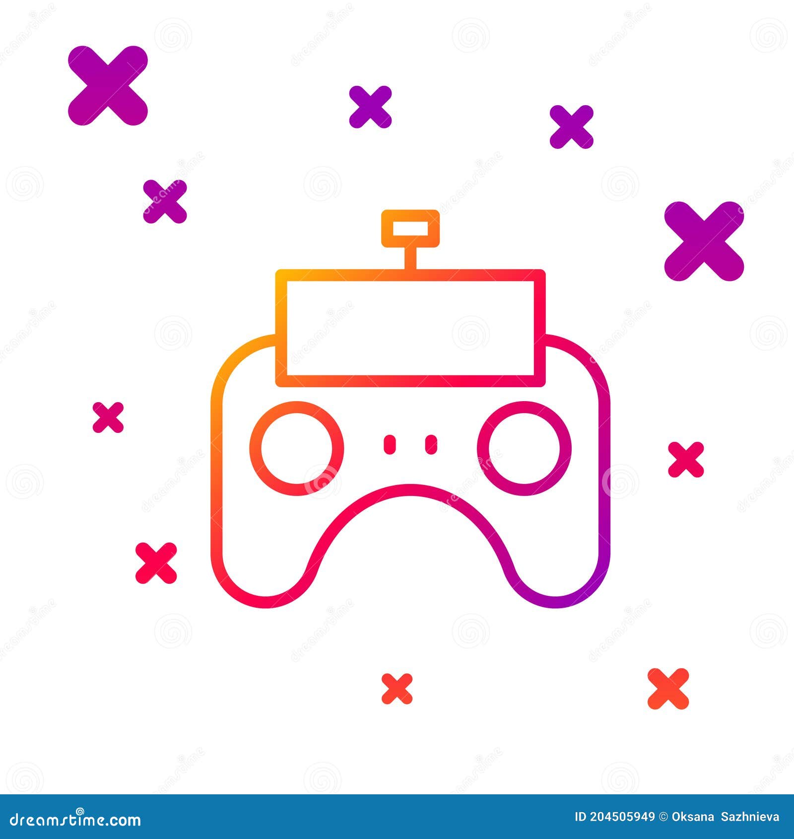 Color Line Remote Control Icon Isolated on White Background. Gradient ...