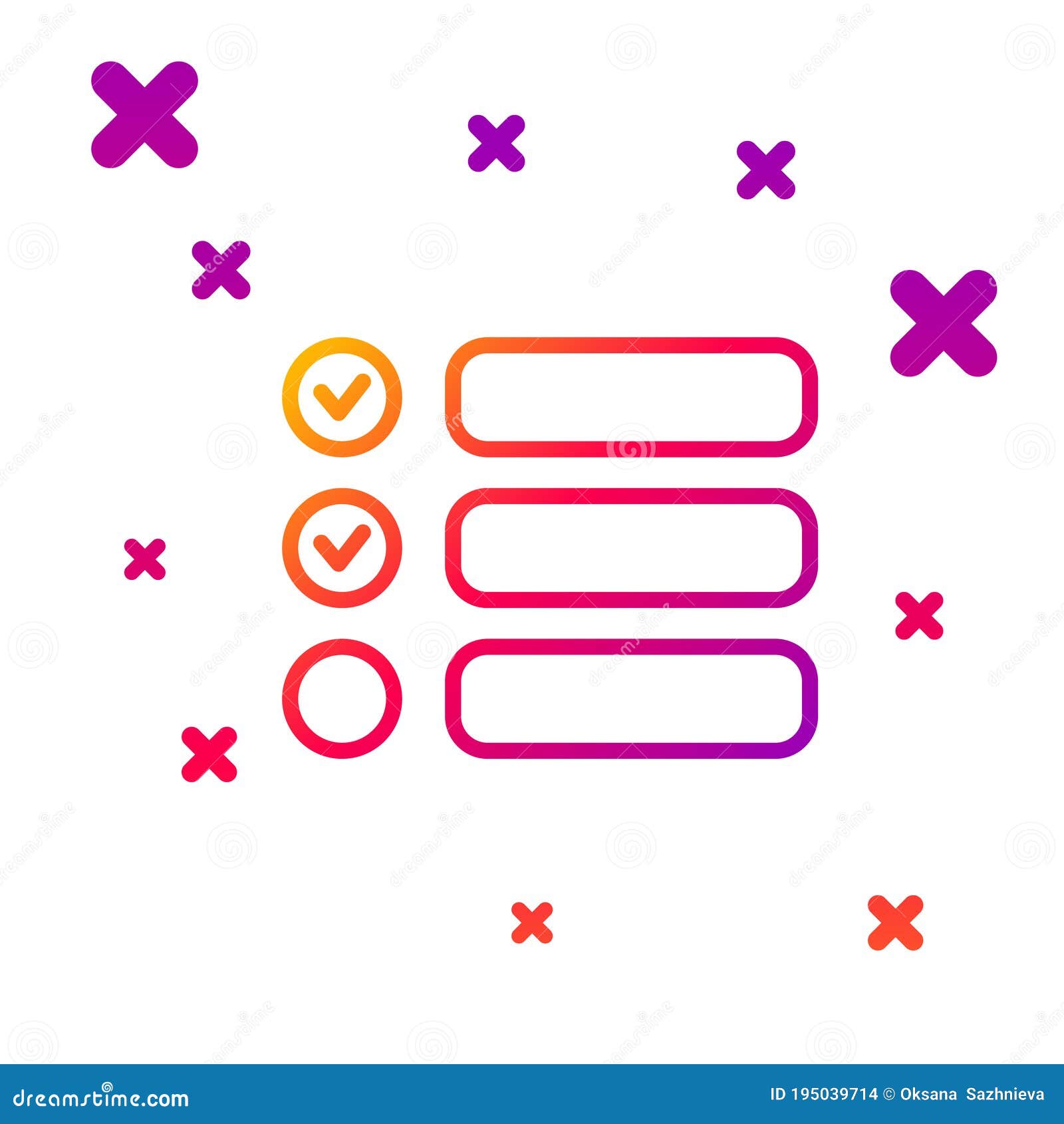 Color Line Task List Icon Isolated on White Background. Control List ...