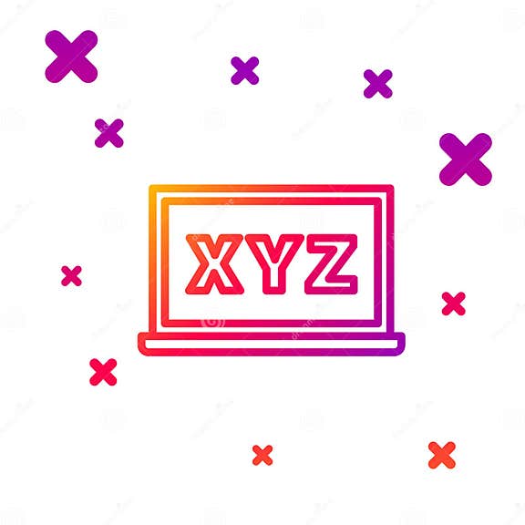 Color Line XYZ Coordinate System on Chalkboard Icon Isolated on White ...