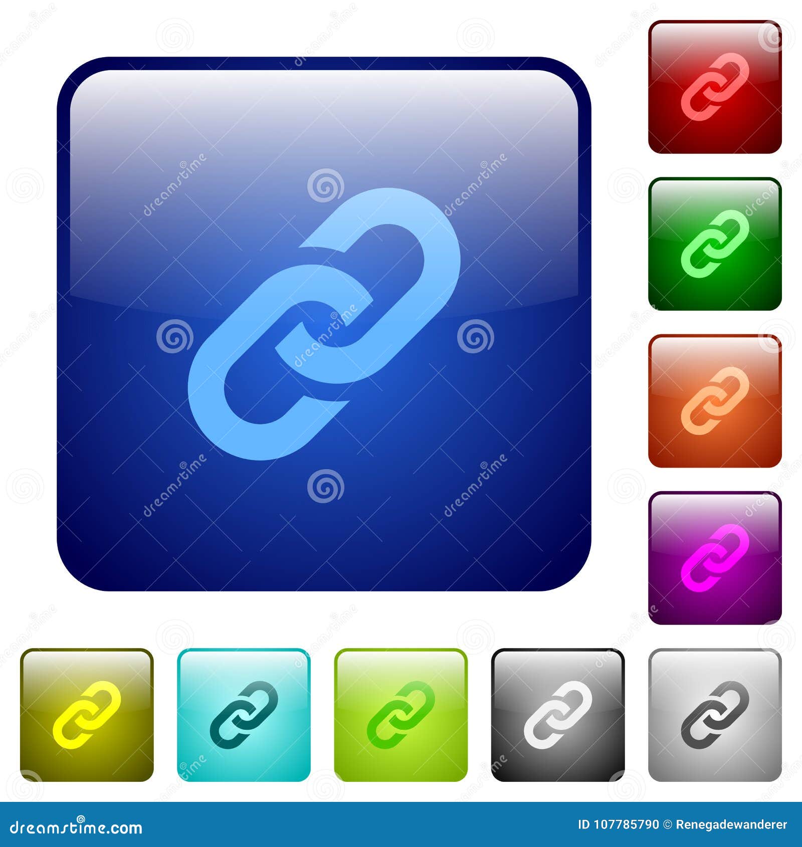 Color link glass buttons stock vector. Illustration of communication ...