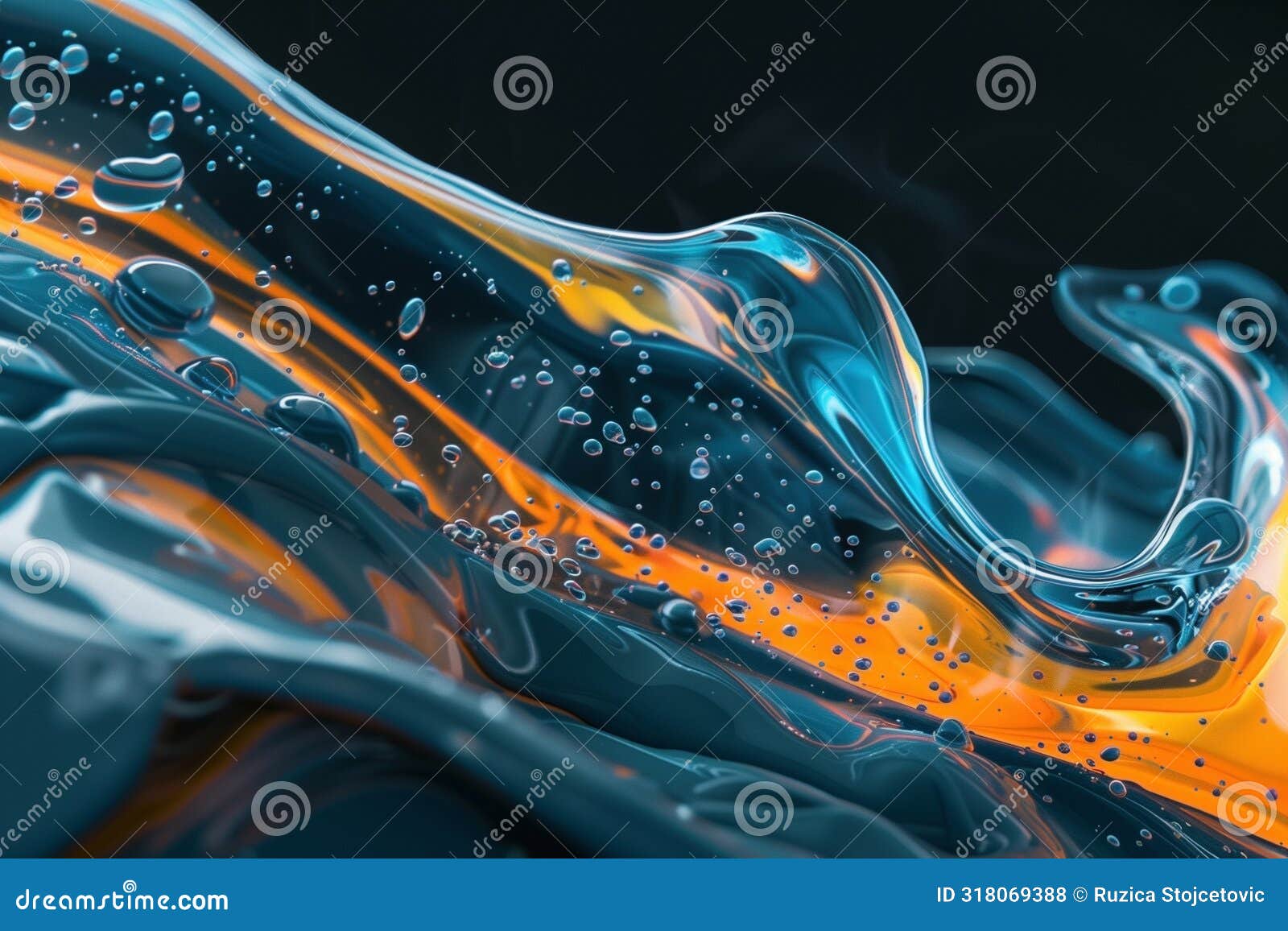 Color Liquid in Dynamic Flow Forming Interesting and Unique Shapes and ...