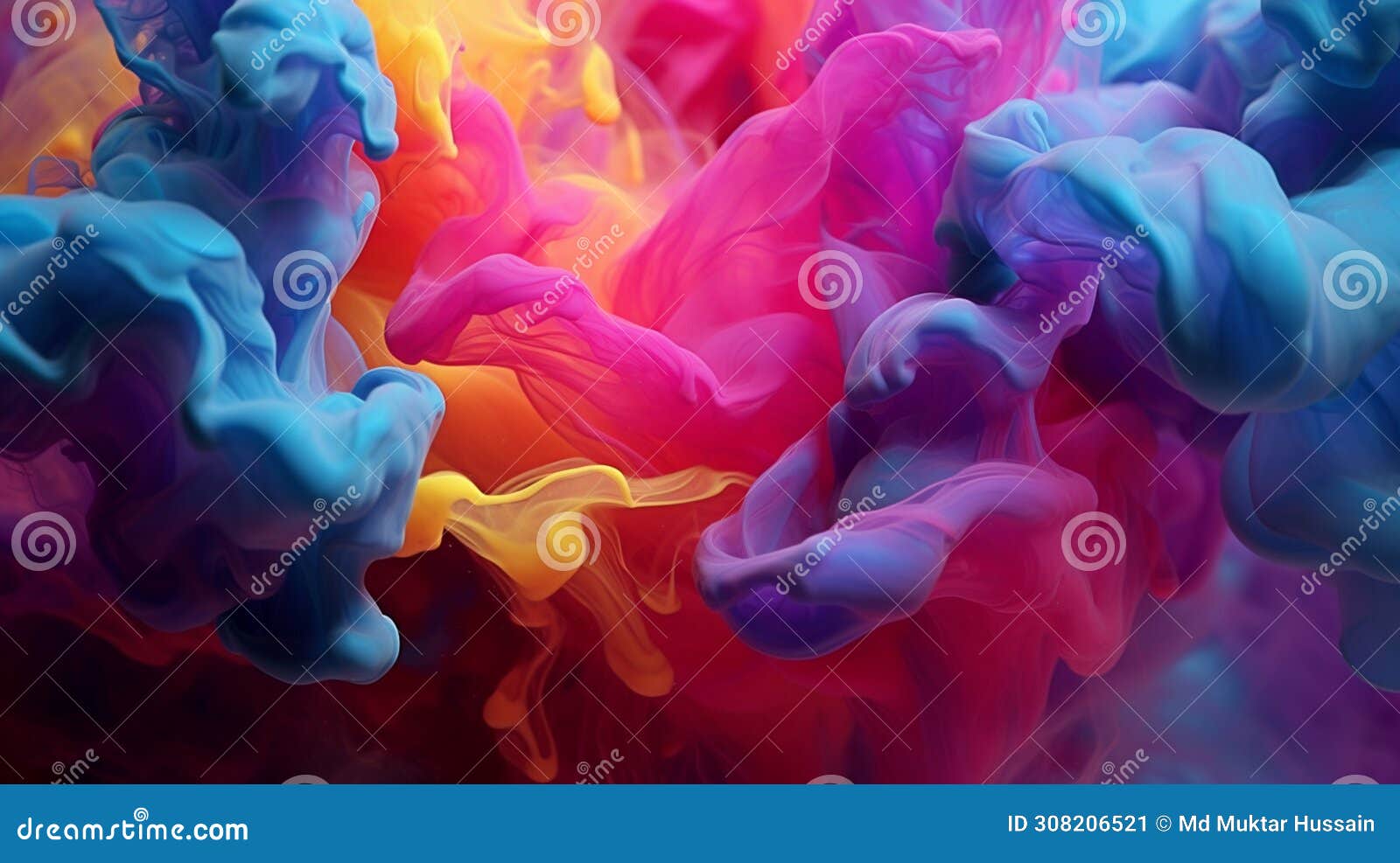 Multi Color Liquid Ink Splash Abstract Background AI Stock Image ...