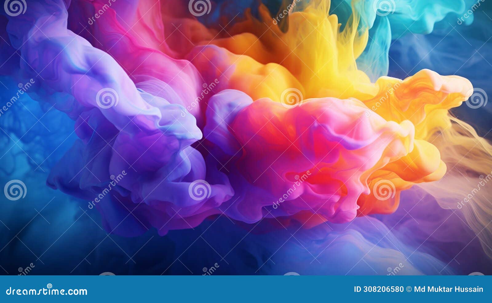 Multi Color Liquid Ink Splash Abstract Background AI Stock Photo ...