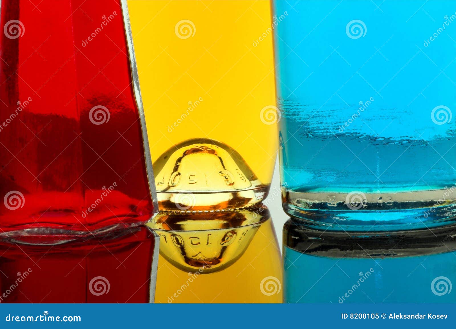 Color liquids stock image. Image of yellow, reflection - 8200105