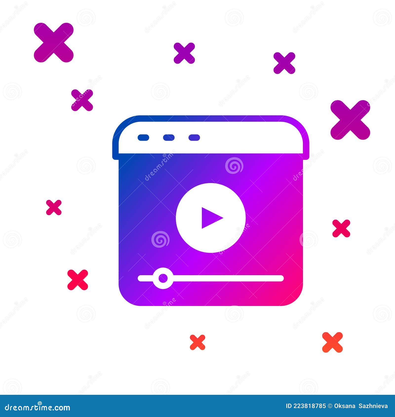 Color Live Streaming Online Videogame Play Icon Isolated on White ...