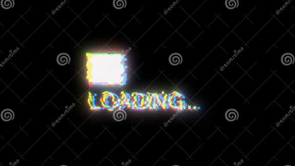Color Loading Glitch No Signal on Black Intro 3d Stock Illustration ...