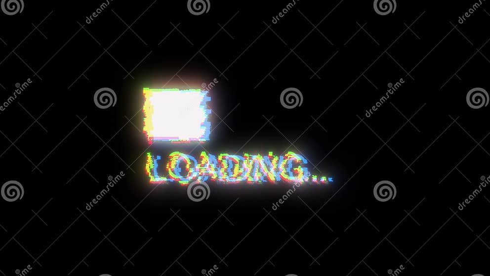 Color Loading Glitch No Signal on Black Intro 3d Stock Illustration ...
