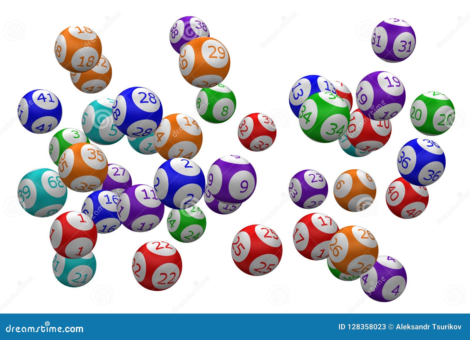 Color Lotto Ball. 3D Rendering. Stock Illustration - Illustration of ...