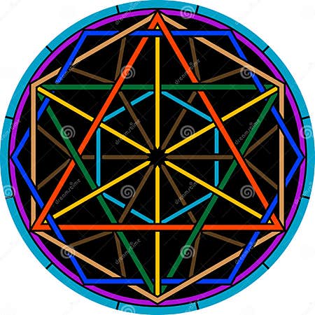 Color magic hexagram stock vector. Illustration of mysterious - 59900702