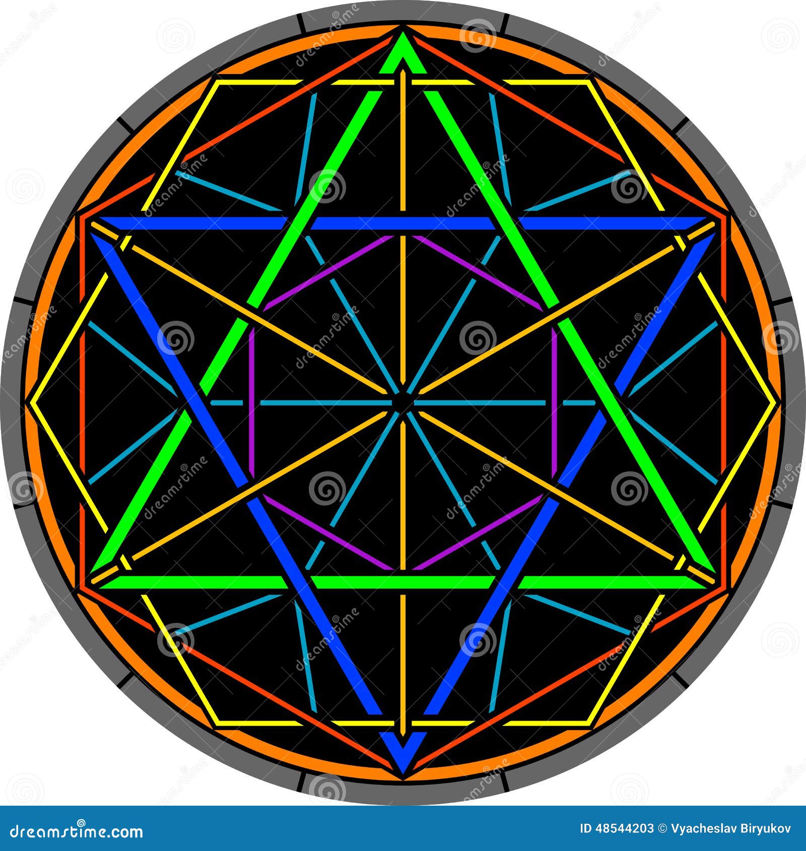 Color magic hexagram stock vector. Illustration of occult - 48544203
