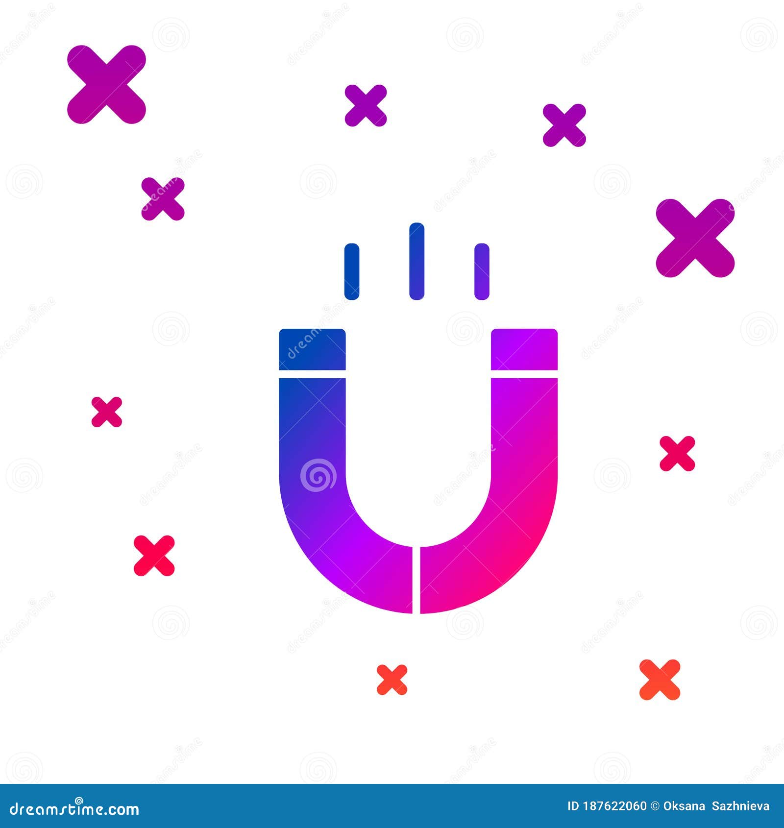 Color Magnet Icon Isolated on White Background. Horseshoe Magnet ...