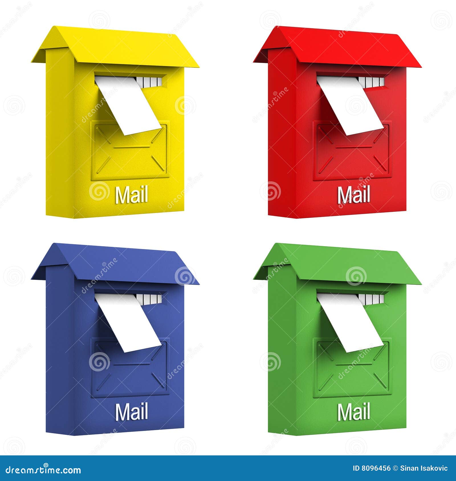 Color mail boxes stock illustration. Illustration of package - 8096456