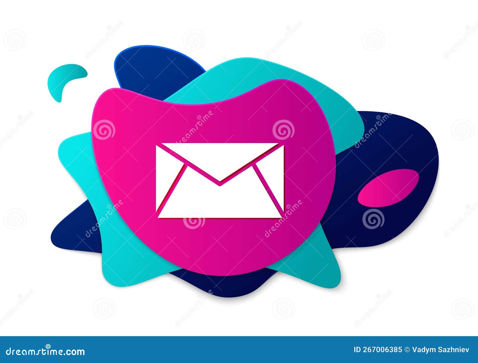 Color Mail and E-mail Icon Isolated on White Background. Envelope ...