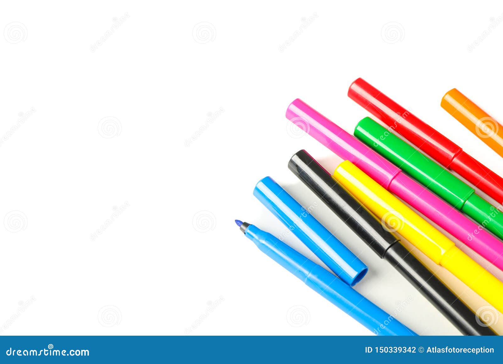 Color Markers Isolated on White Background Stock Photo - Image of ...