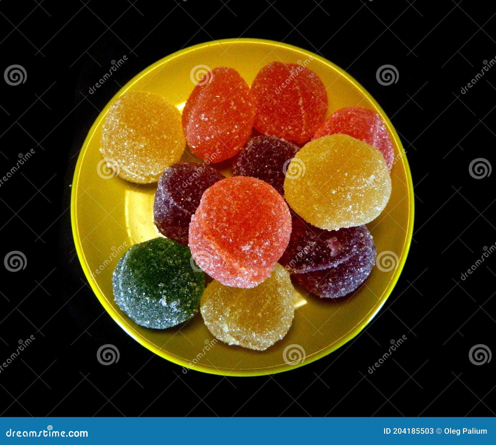 Color Marmalade Isolated on Black Background Stock Image - Image of ...