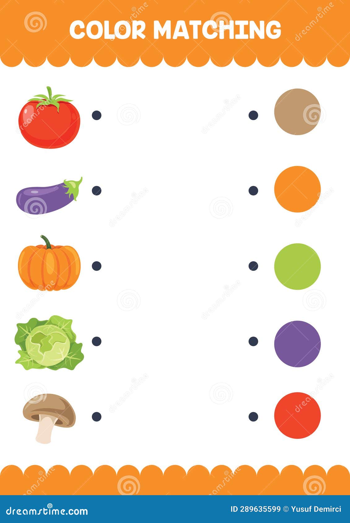 Color Matching Game For Preschool Kids. Match Cartoon Skirts And ...