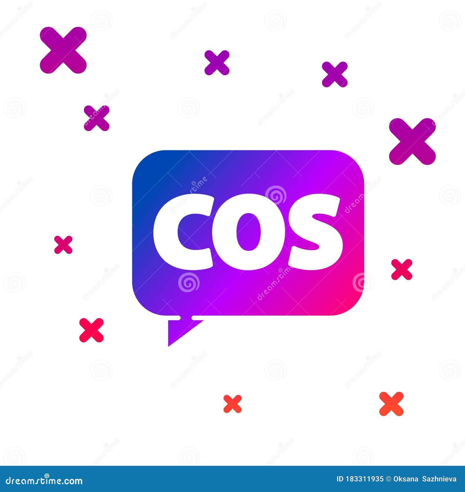 Color Mathematics Function Cosine Icon Isolated on White Background ...