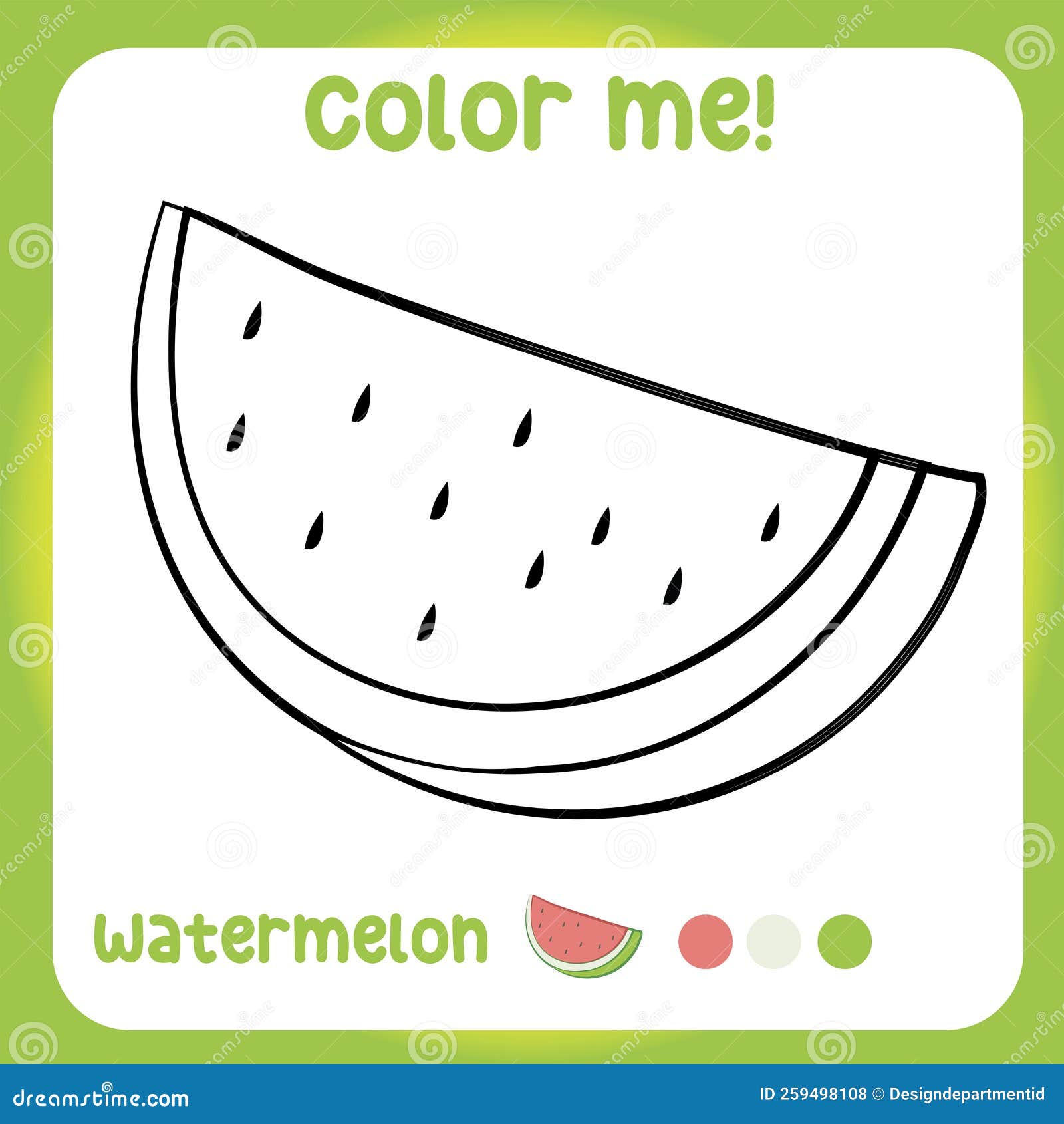 Color Me: the Watermelon Fruit Printable Coloring Page for Toddlers ...