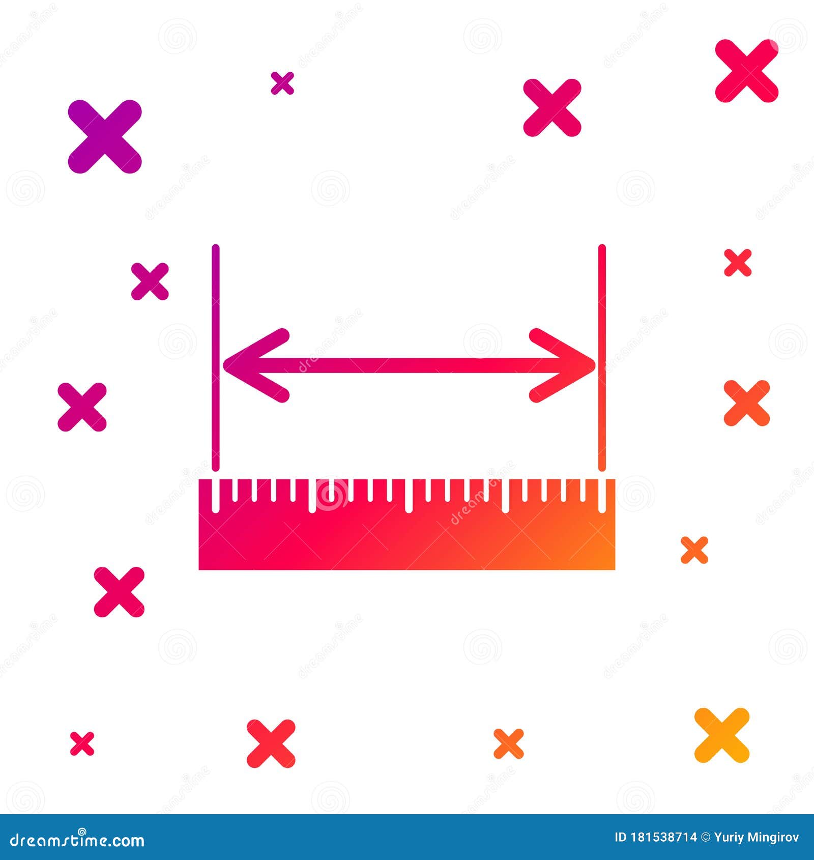 Color the Measuring Height and Length Icon Isolated on White Background ...