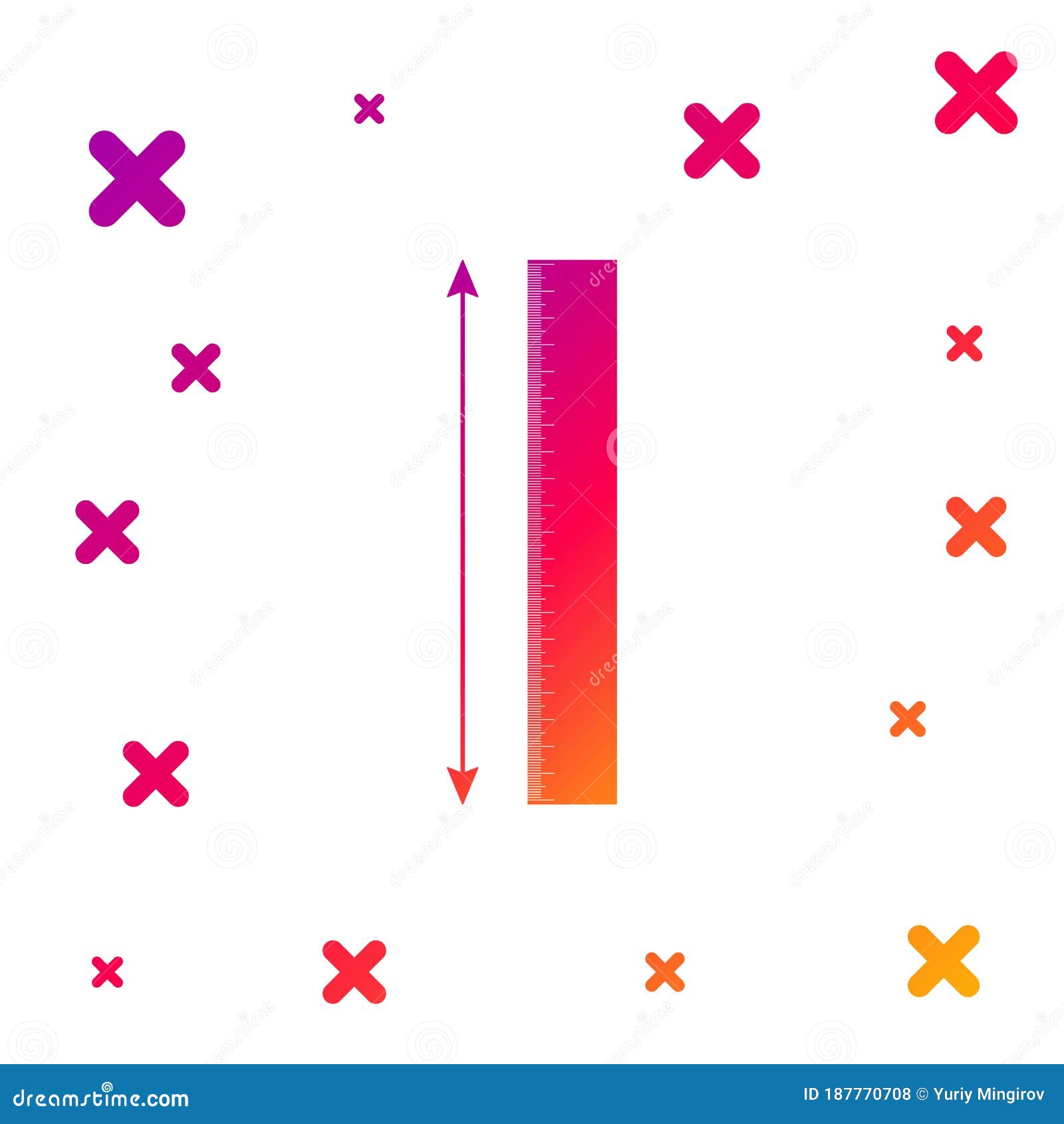 Color the Measuring Height and Length Icon Isolated on White Background ...