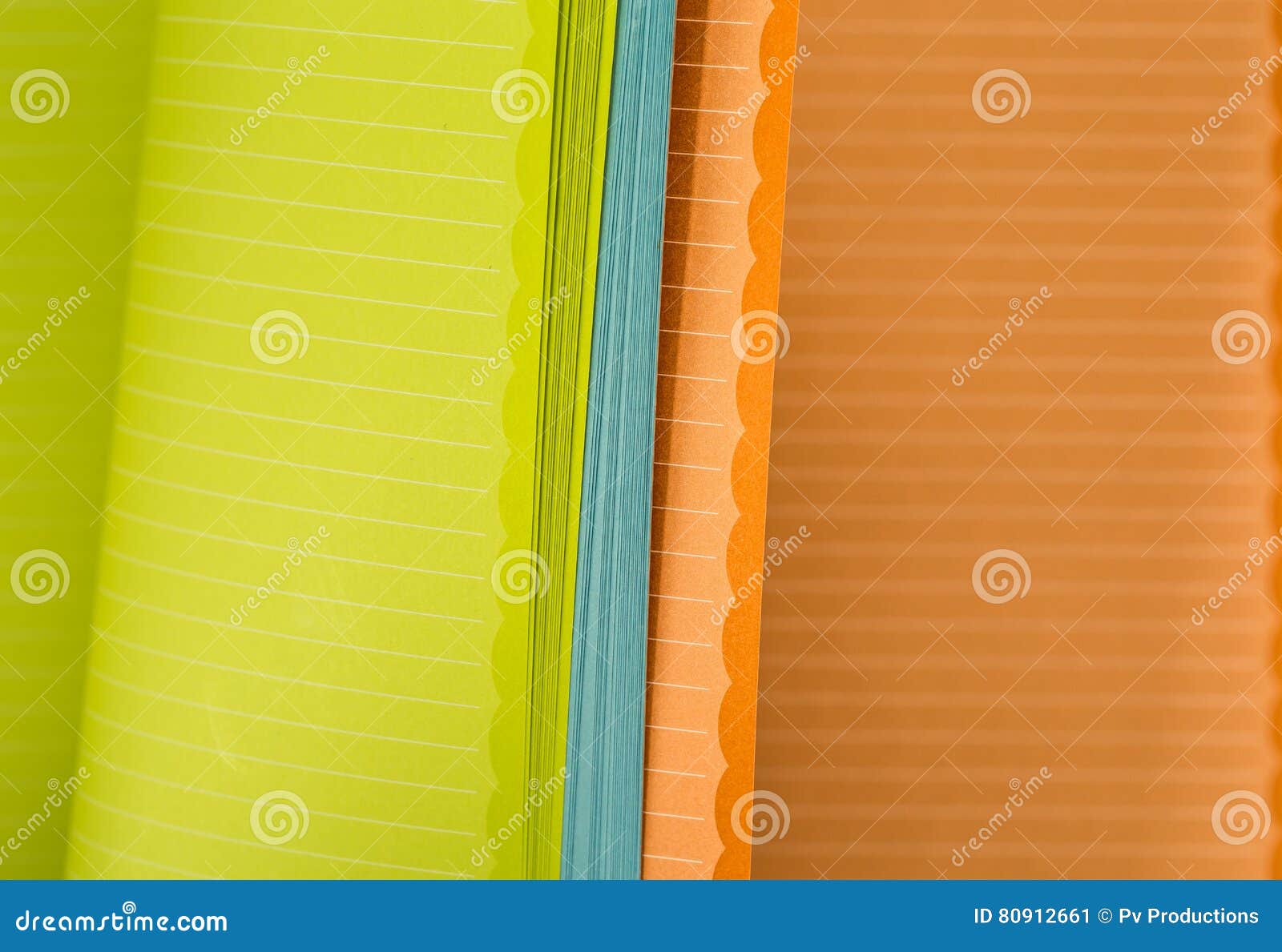 Color Memo Pad with Spring Paper Horizontal Stripes Stock Image - Image ...