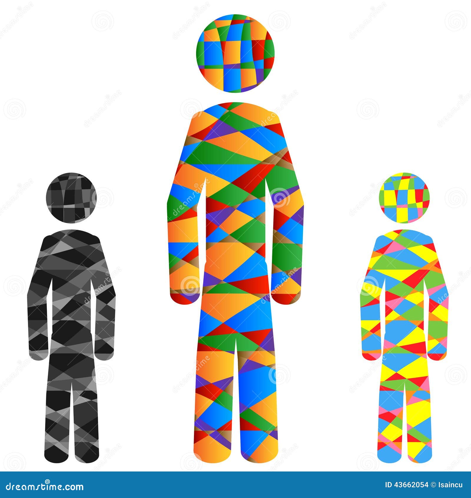 Color men stock vector. Illustration of freedom, figure - 43662054