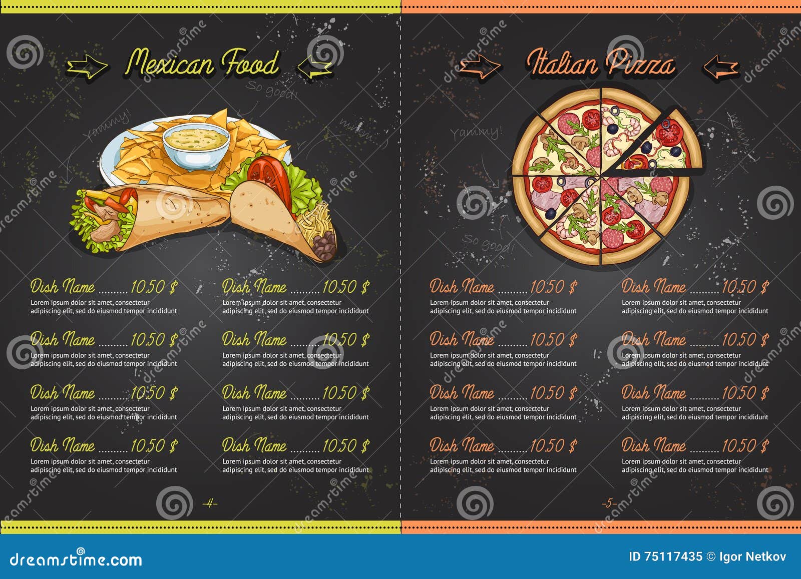 Color menu design stock vector. Illustration of corporate - 75117435