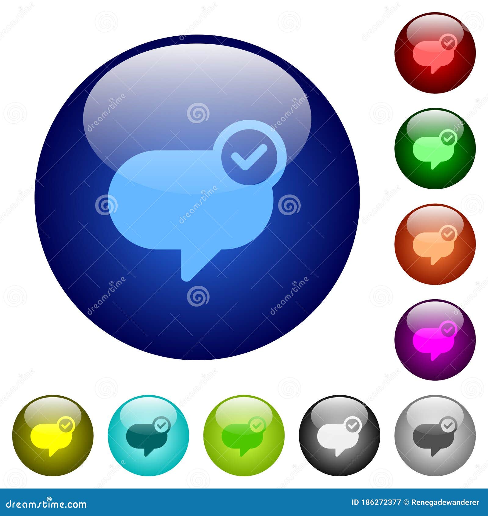 Color Message Sent Glass Buttons Stock Vector - Illustration of ...