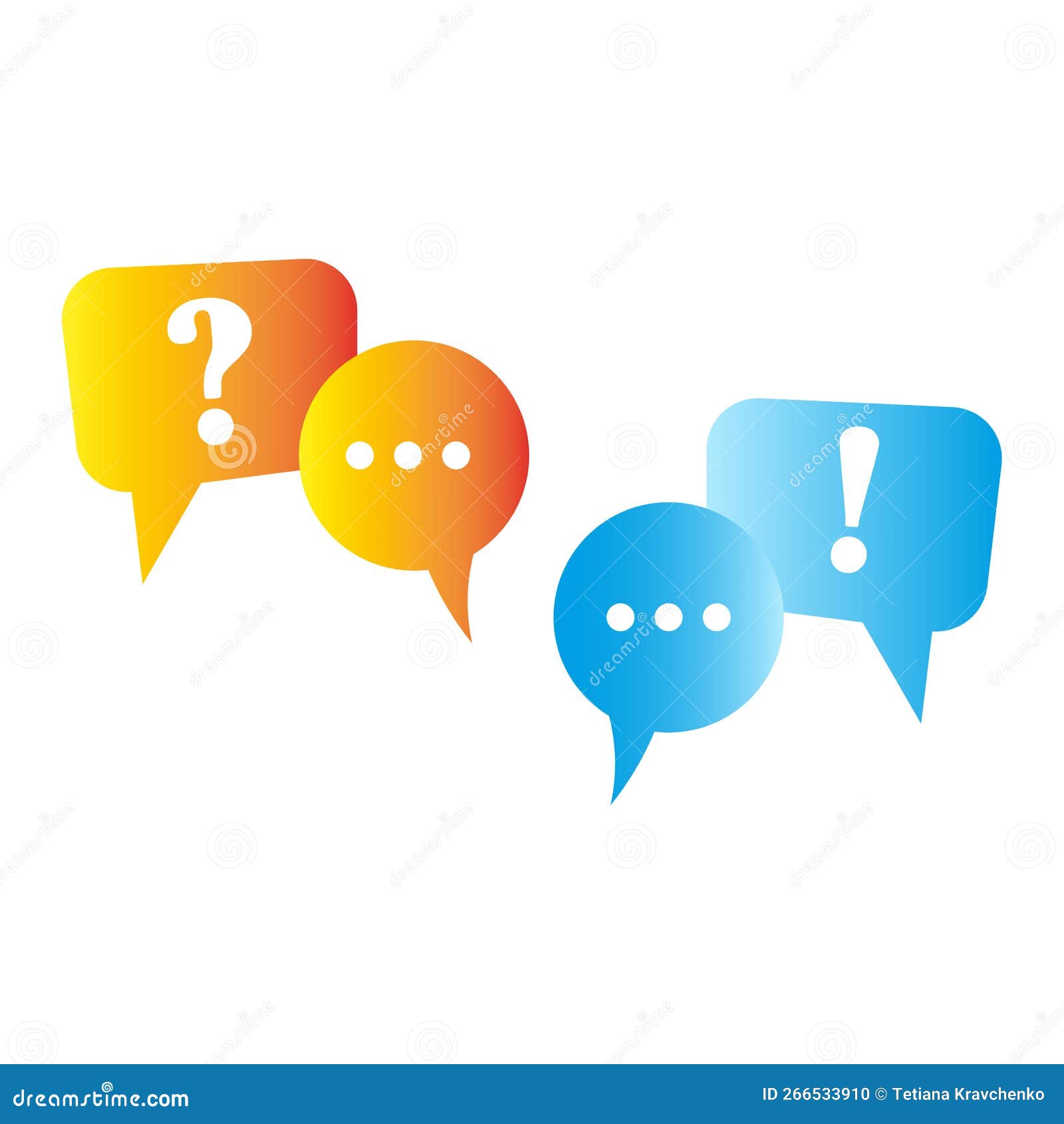 Color Messages Question Exclamation. Solution Concept. Faq Concept ...