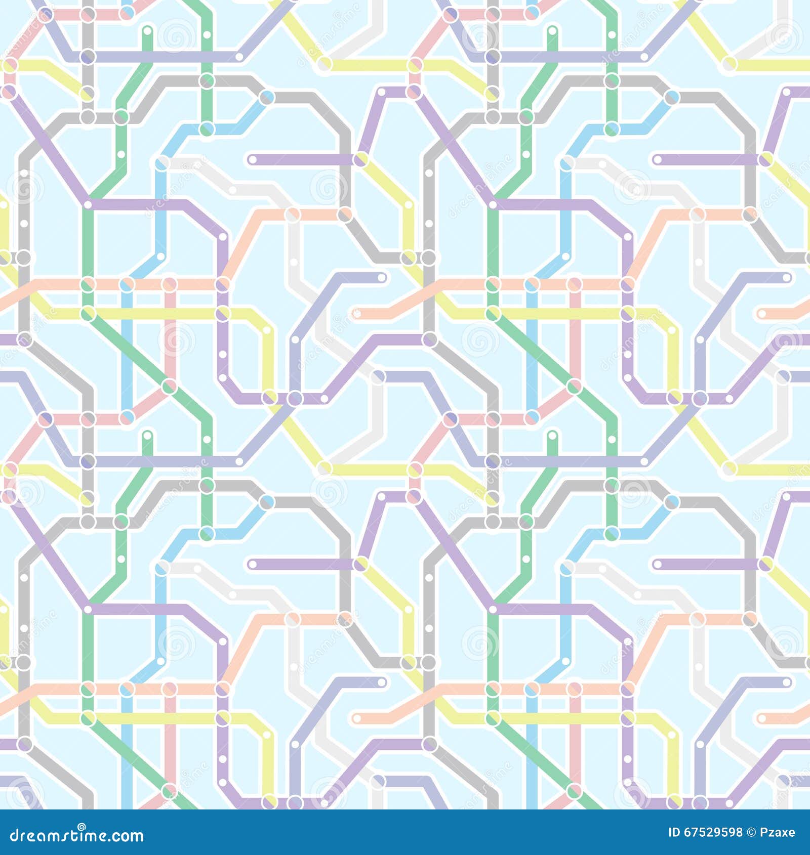 Metro Map Pattern. Seamless Print Of Underground Railway Stations With ...
