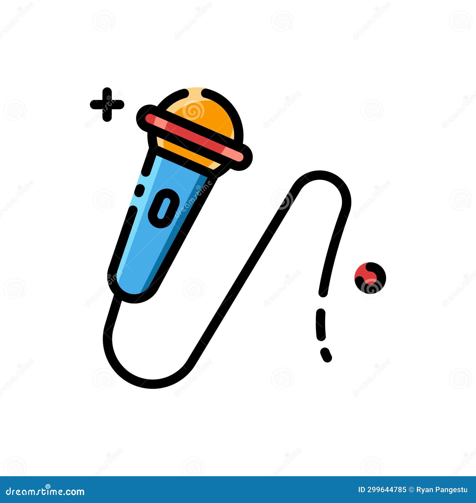 Color Microphone Flat Icon Style Isolated on White Background Stock ...