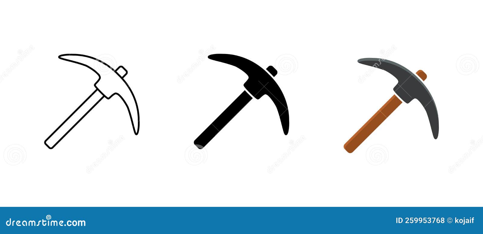 Color Mining Pickaxe, Vector Icon Set. Mining Cryptocurrency Symbol ...