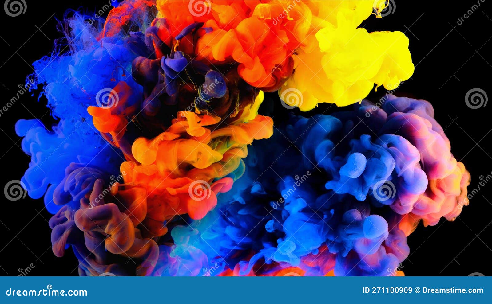 Abstract Color Mix, Color Mix Paint Falling on Water Colorful Ink in ...