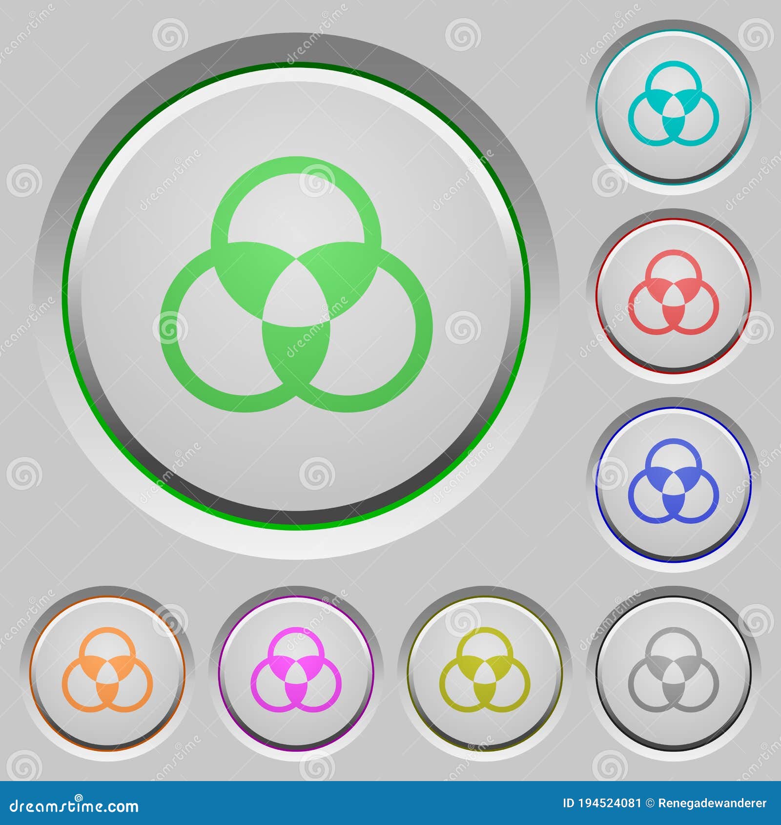 Color mixing push buttons stock vector. Illustration of cmyk - 194524081