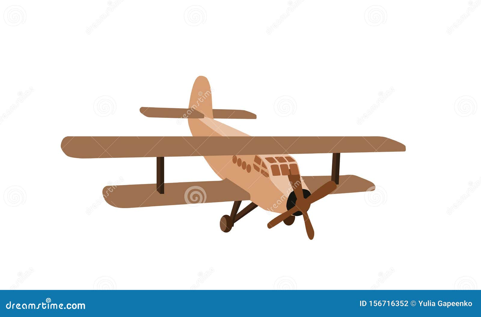 Color Model of an Old Plane. Isolated on White Background Stock Vector ...