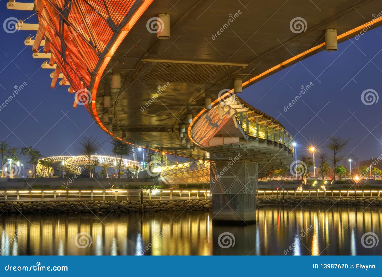 Color modern bridge stock photo. Image of calm, neon - 13987620