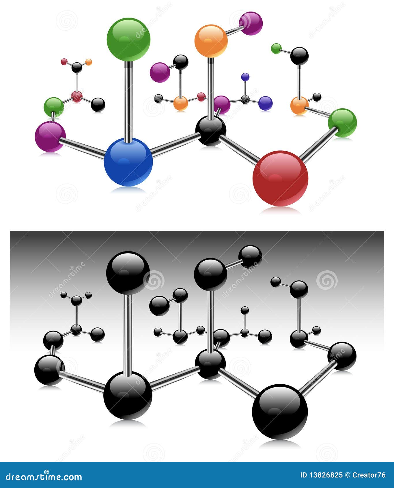 Color molecule stock vector. Illustration of icon, element - 13826825