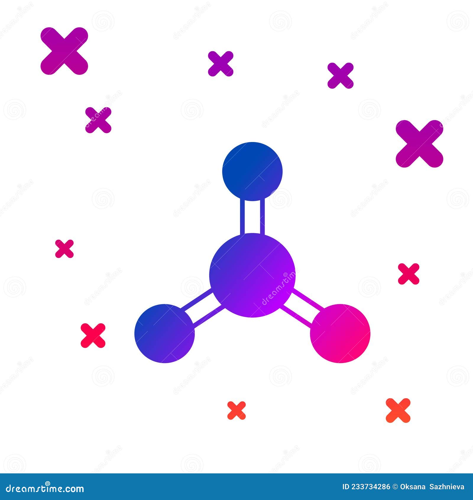 Color Molecule Icon Isolated on White Background. Structure of ...