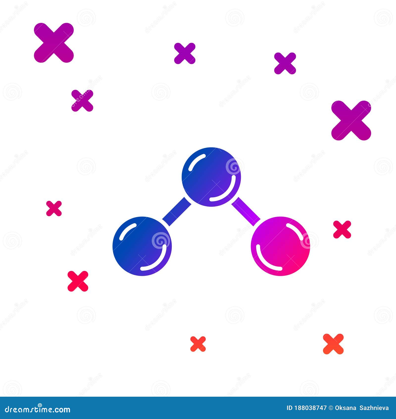 Color Molecule Icon Isolated on White Background. Structure of ...