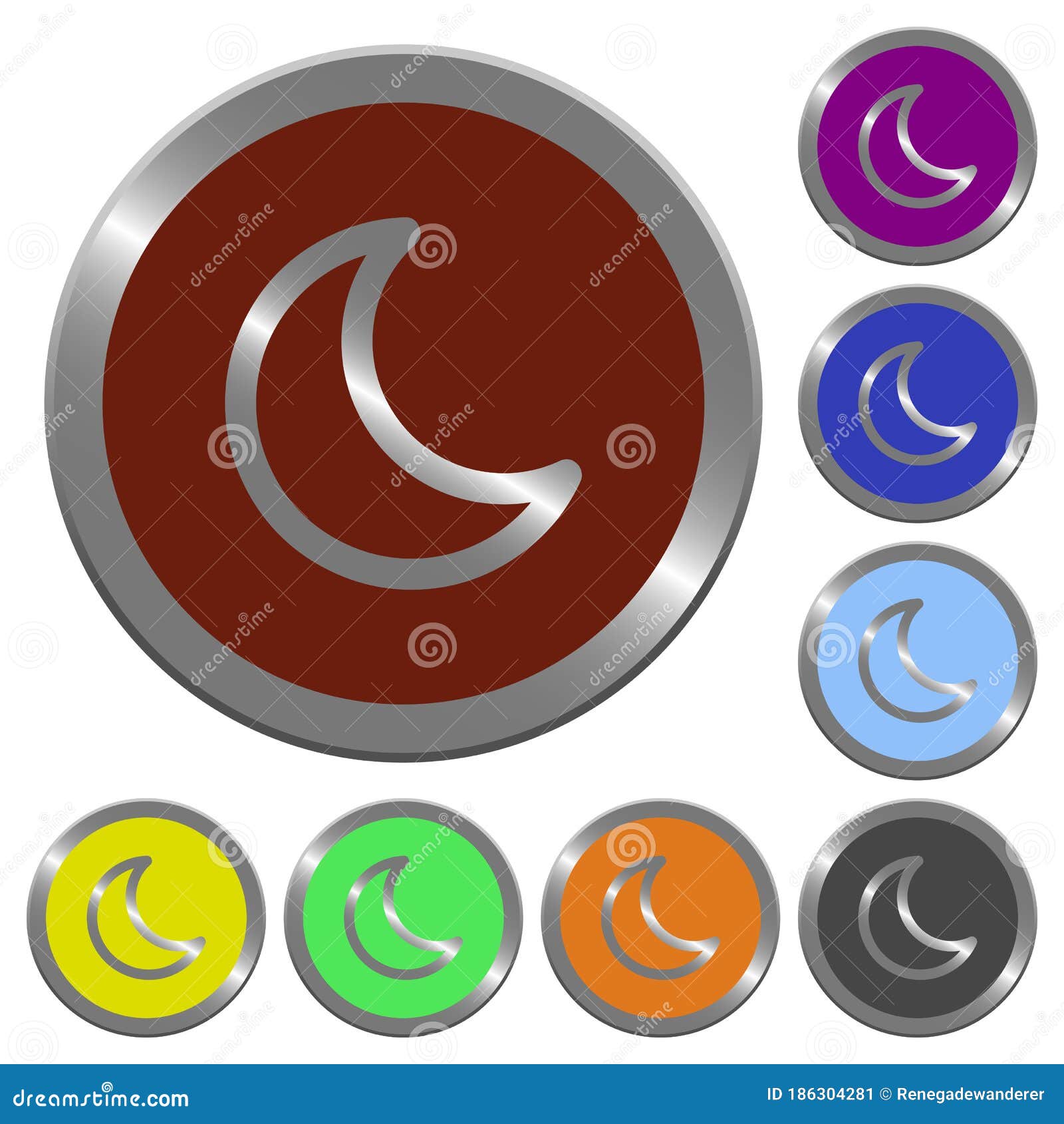 Color moon shape buttons stock illustration. Illustration of claret ...