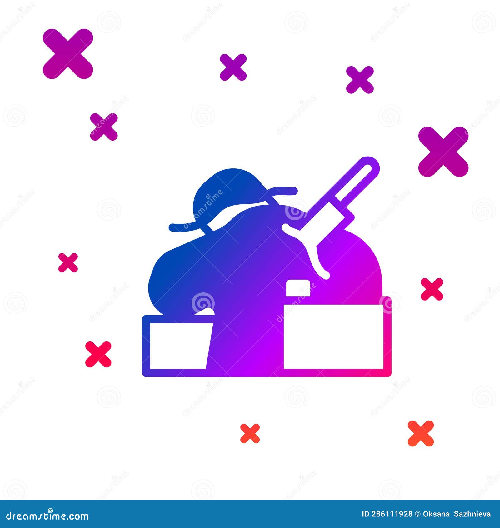 Bleeding Red Gradient Concept Icon Cartoon Vector | CartoonDealer.com ...