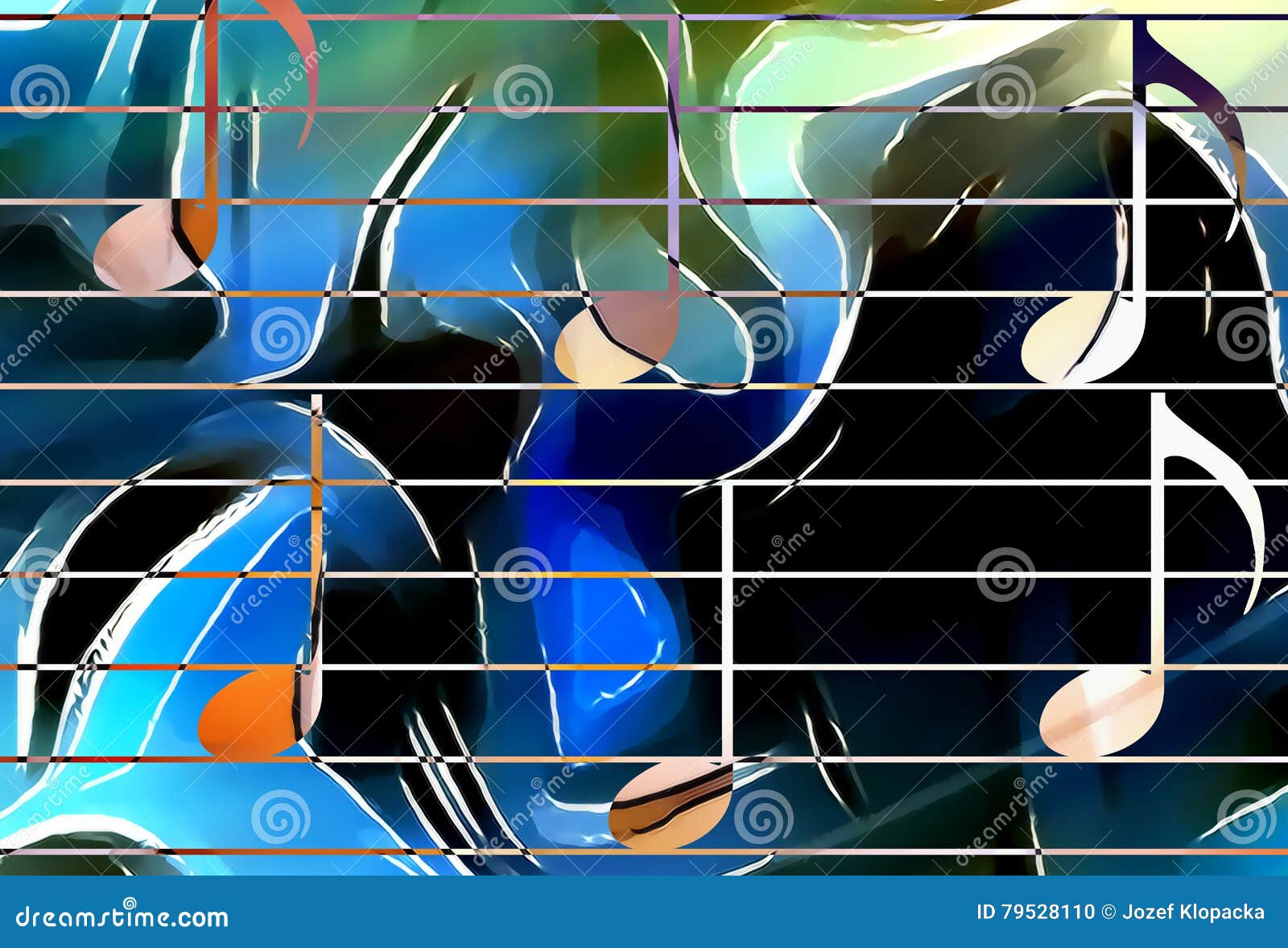 Color Music Notes and Color Background. Music Concept. Stock Photo ...