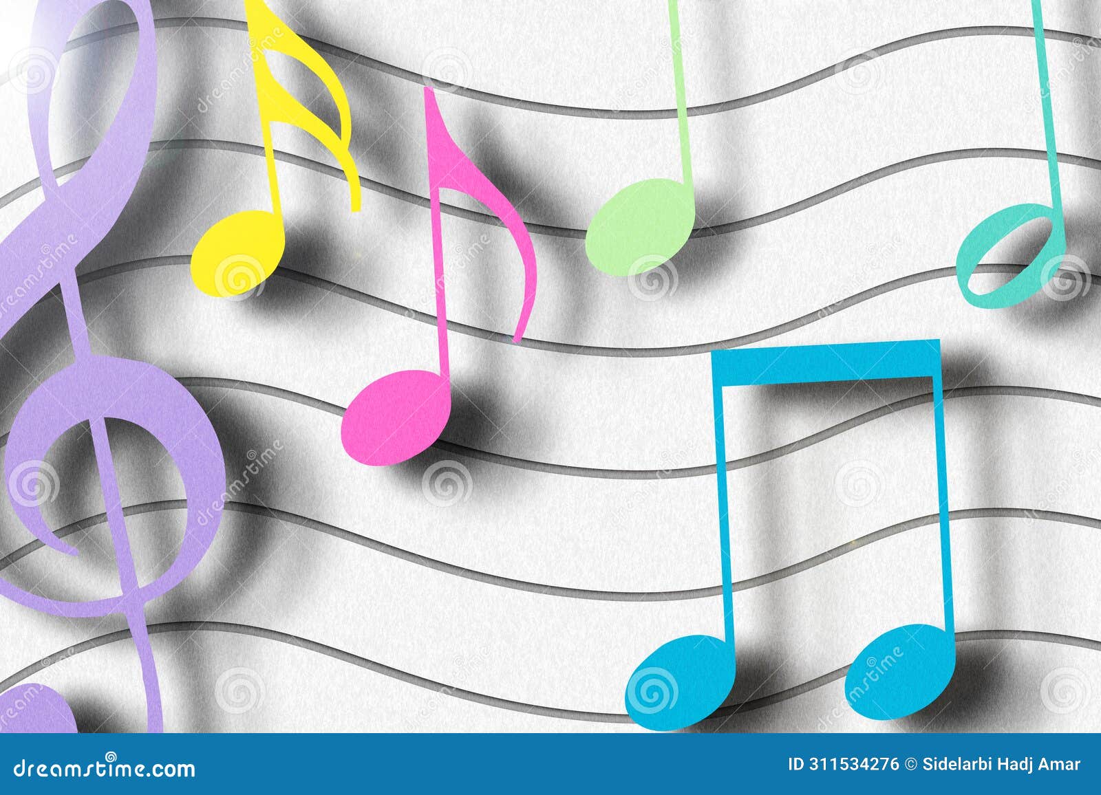 Color Musical Notes Concept Stock Illustration - Illustration of song ...