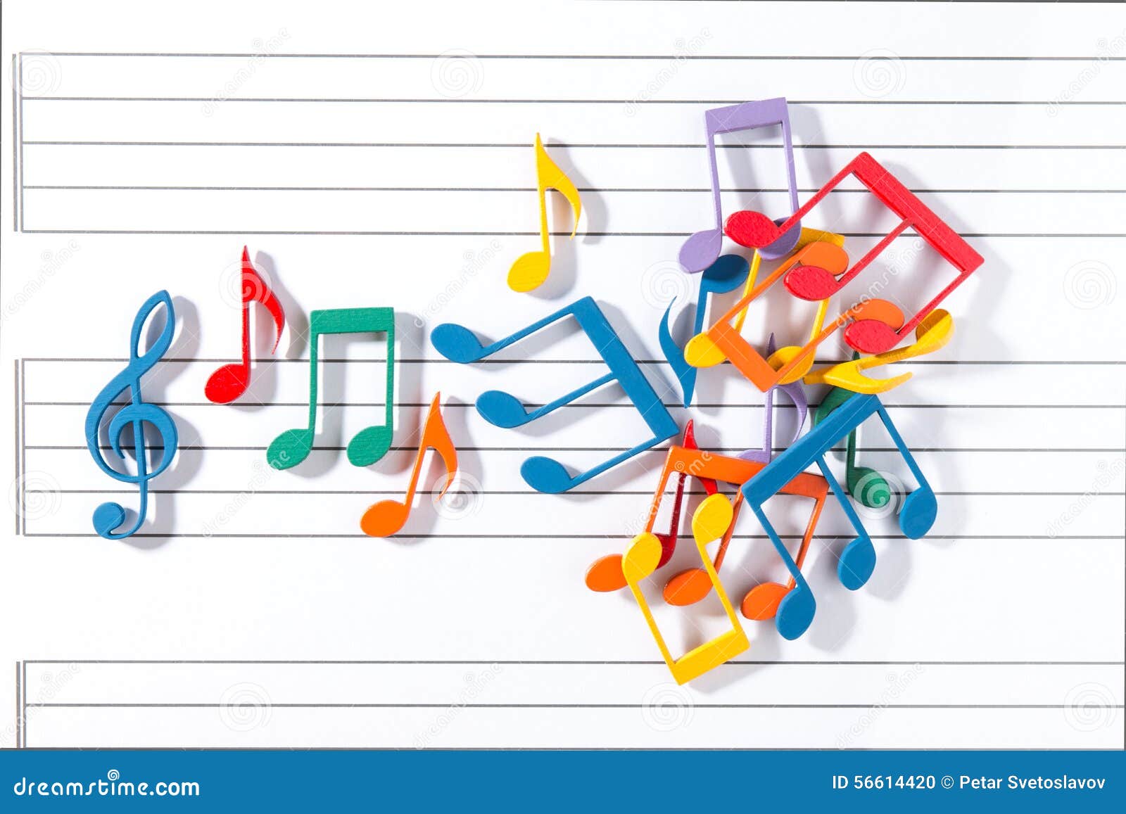 Color Musical Notes stock photo. Image of rainbow, composition - 56614420