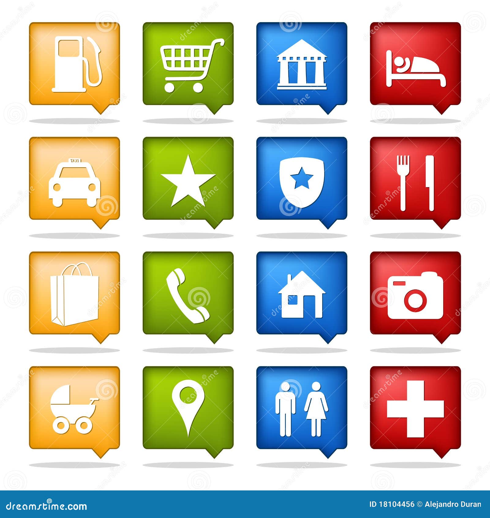 Color navigation icons stock vector. Illustration of business - 18104456