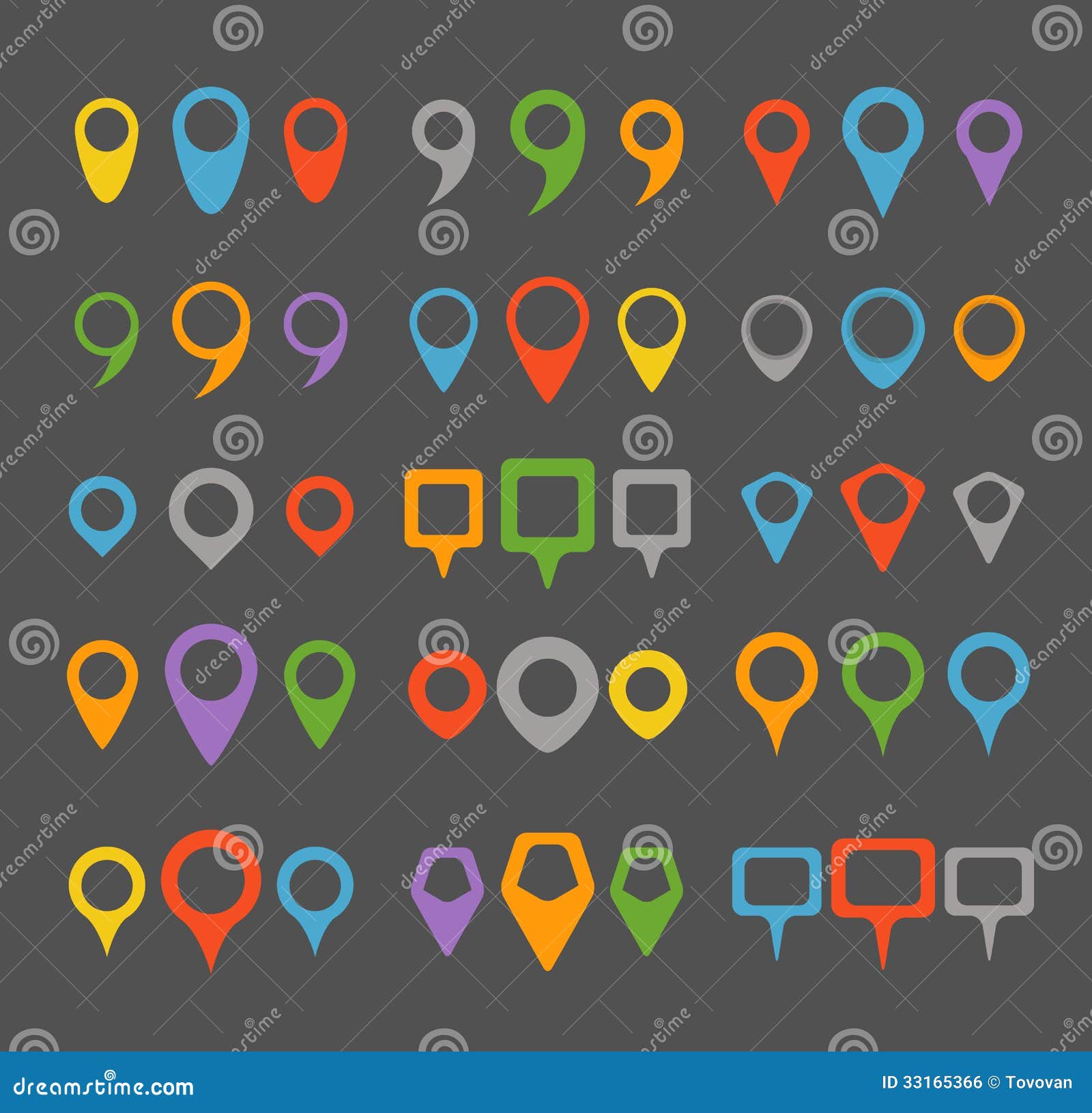 Color Navigation Pins Collection Stock Vector - Illustration of ...