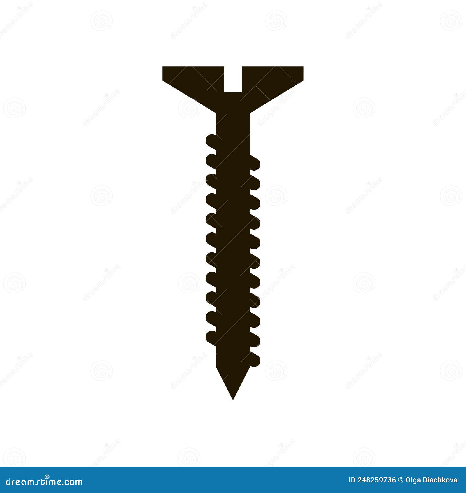 Color Negro Vector De Tornillo Aislado En Fondo Blanco Ilustración del ...